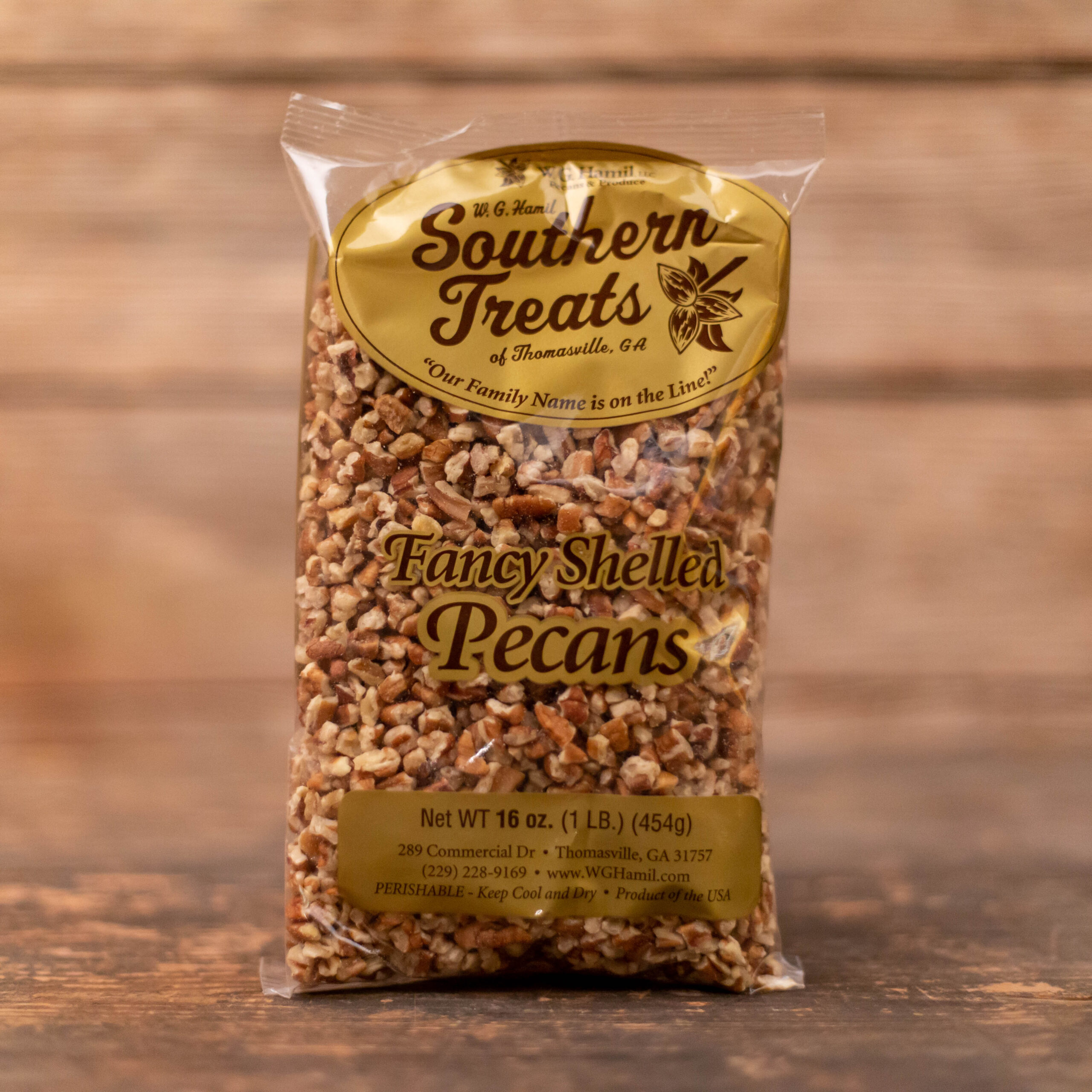 Shelled One Pound Pecan Pieces - W.G. Hamil, LLC